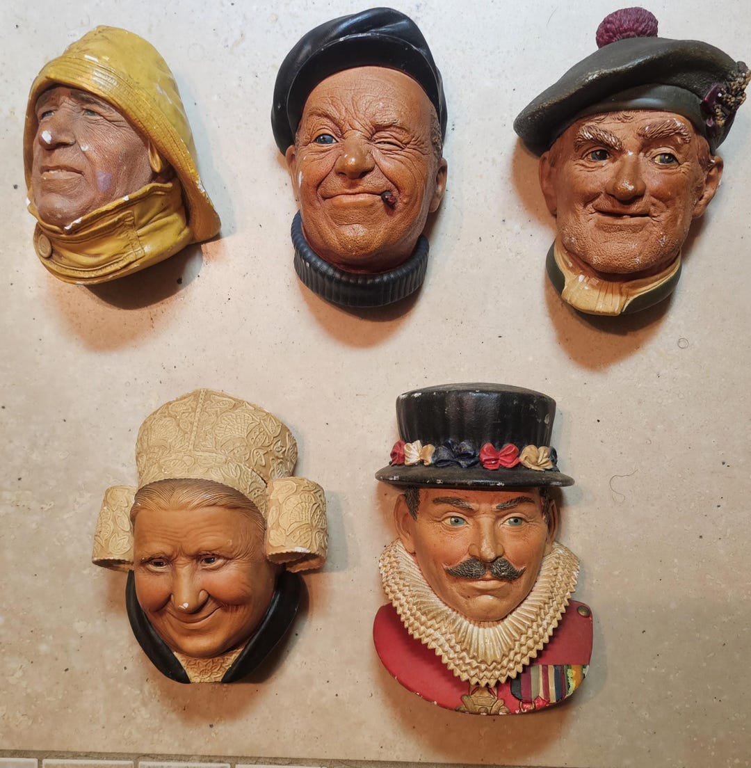 Vintage Bossoms Chalkware Bossons, Head Sculptures. Busts, Congleton ...