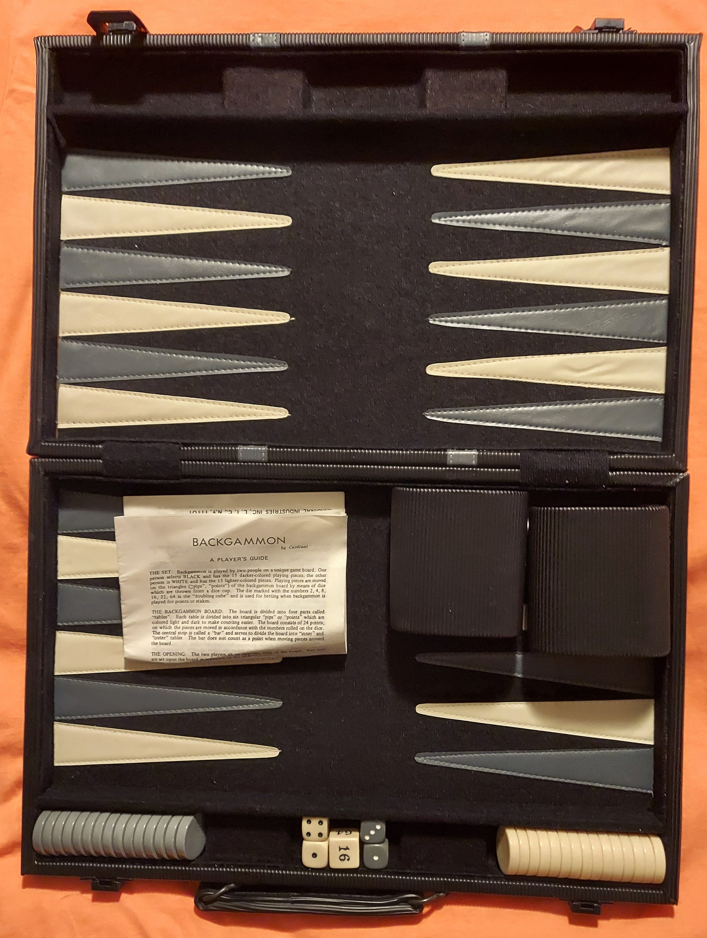 Vintage 1990's Cardinal Backgammon Set, 20 Gameboard with Leatherette ...