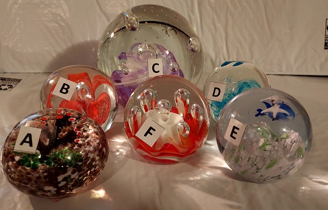 Vintage Glass Paperweights - Etsy