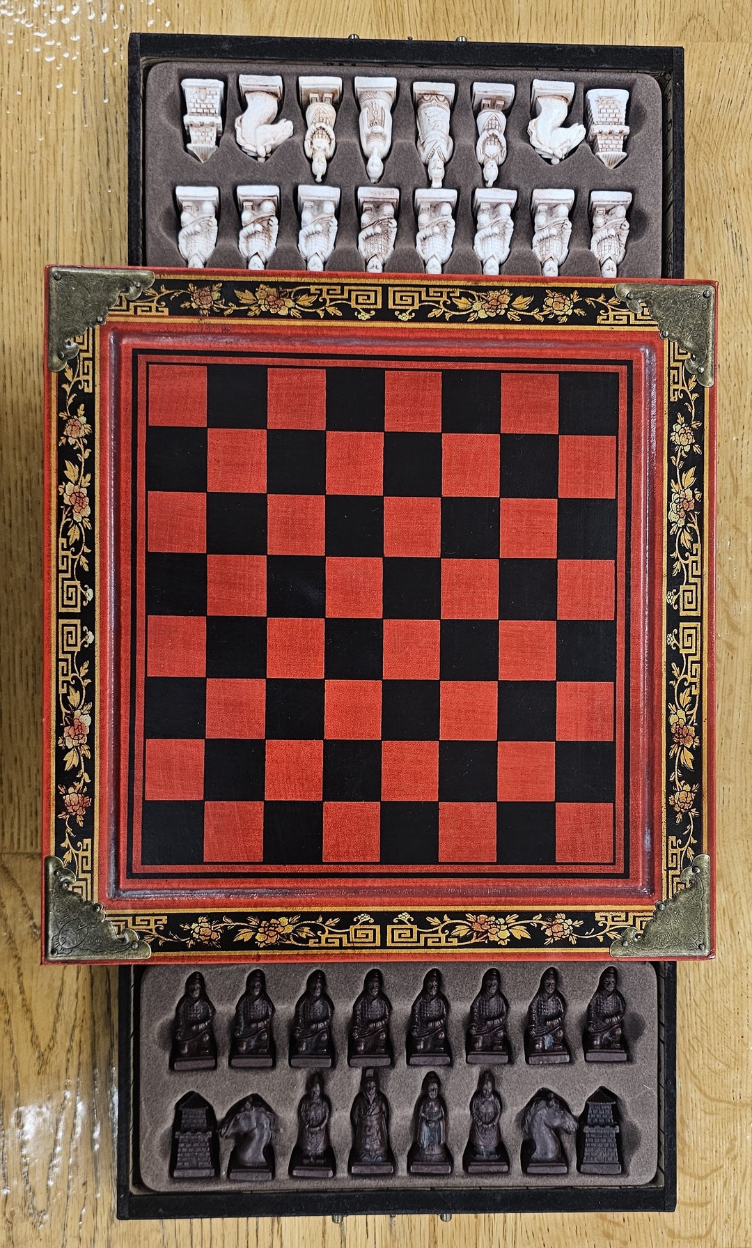Tabletop Chinese Chess Set, Wooden Board, Resin Chessman, Collectibles ...
