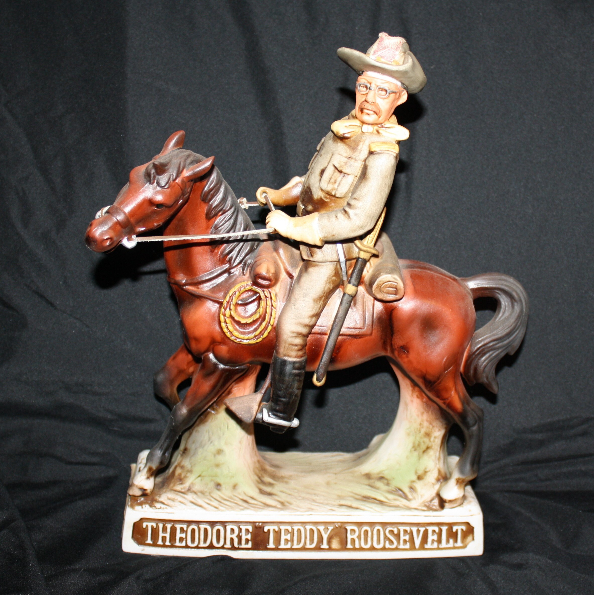 Theodore Teddy Roosevelt Rough Riders Tequila Decanter, Grenadier June 1976