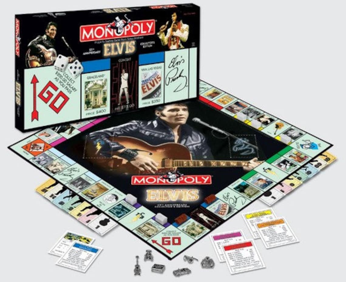 Elvis Presley Monopoly 25th Anniversary, Collector's Edition, With RARE ...