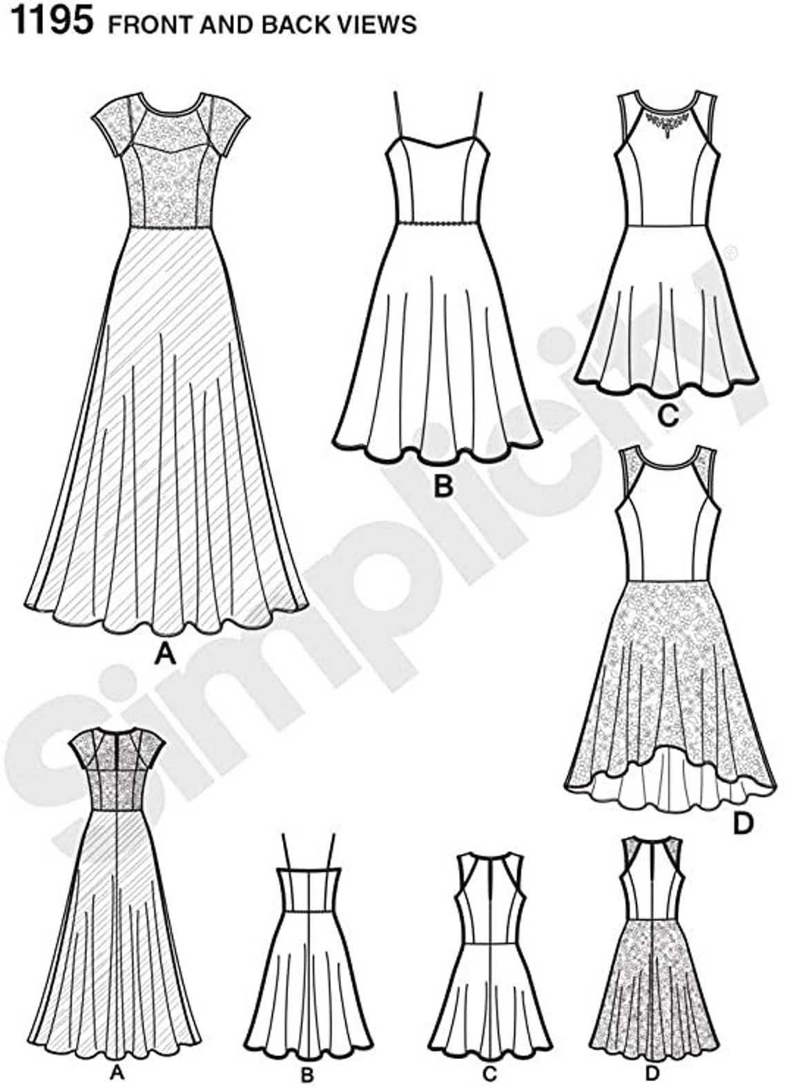 Simplicity Pattern 1195 Misses' Evening Special Occasion - Etsy
