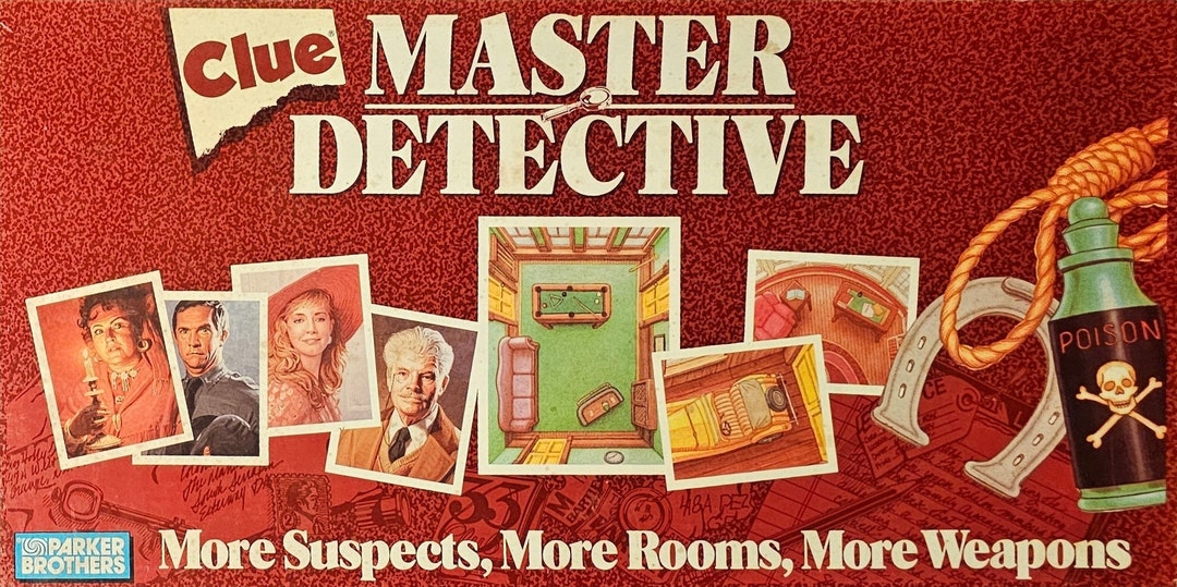 Vintage CLUE Master Detective, Board Game, 1988 Parker Brothers ...