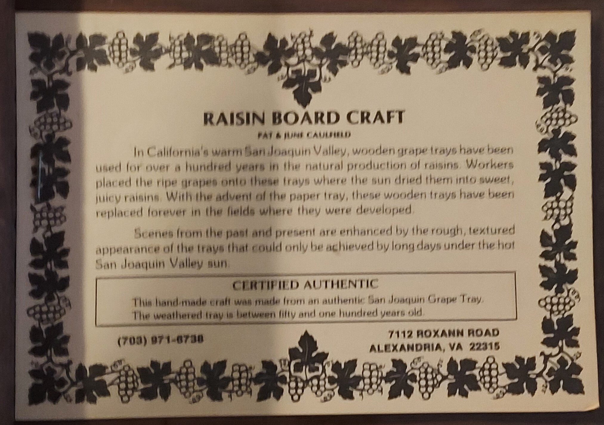 Antique Raisin Board Craft Tray by Pat and June Caulfield, Wolves Print ...