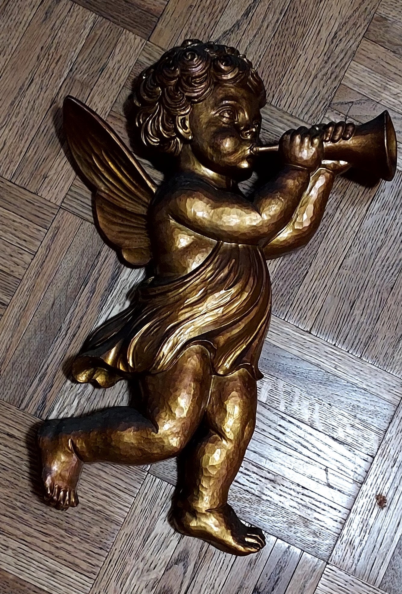 Vintage 1960's Bronze Cherub Angels Wall Plaques, Mid-Century Decor ...