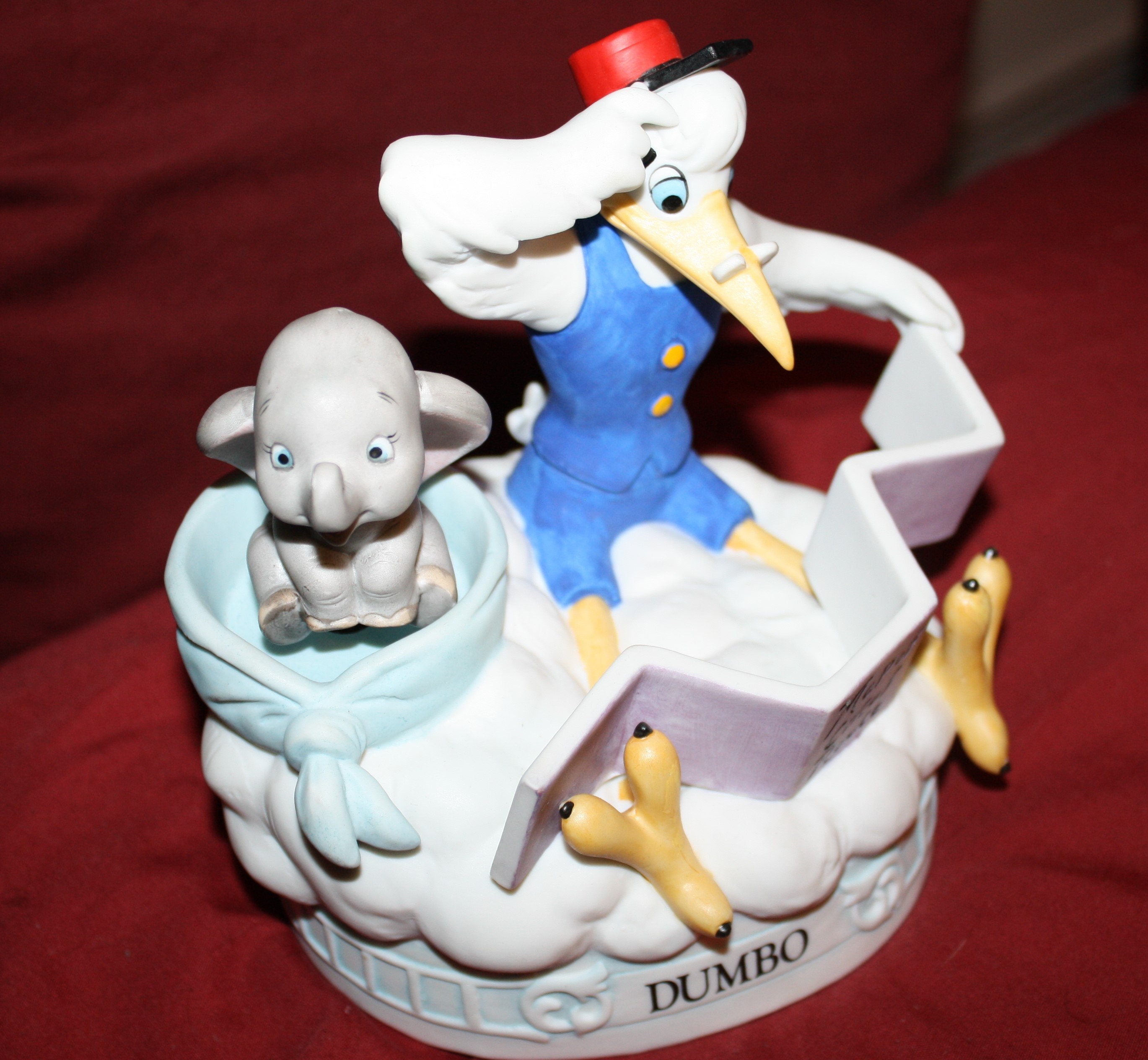 Disney Musical Memories “Dumbo” Limited Edition Porcelain Music Box, 1980’s