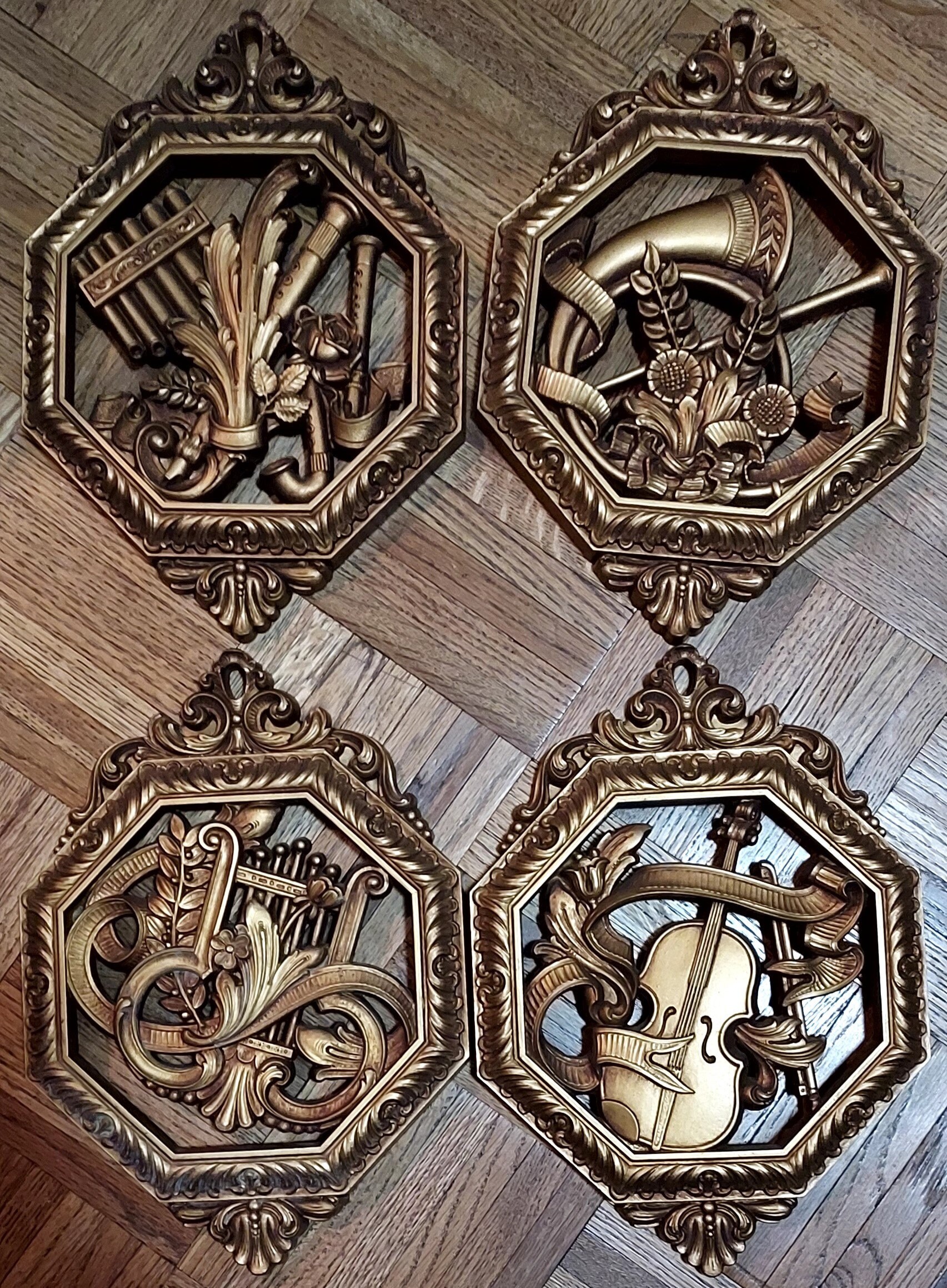 Vintage 1970s Homco Wall Plaque, 3D Musical Instruments, Mid Century ...