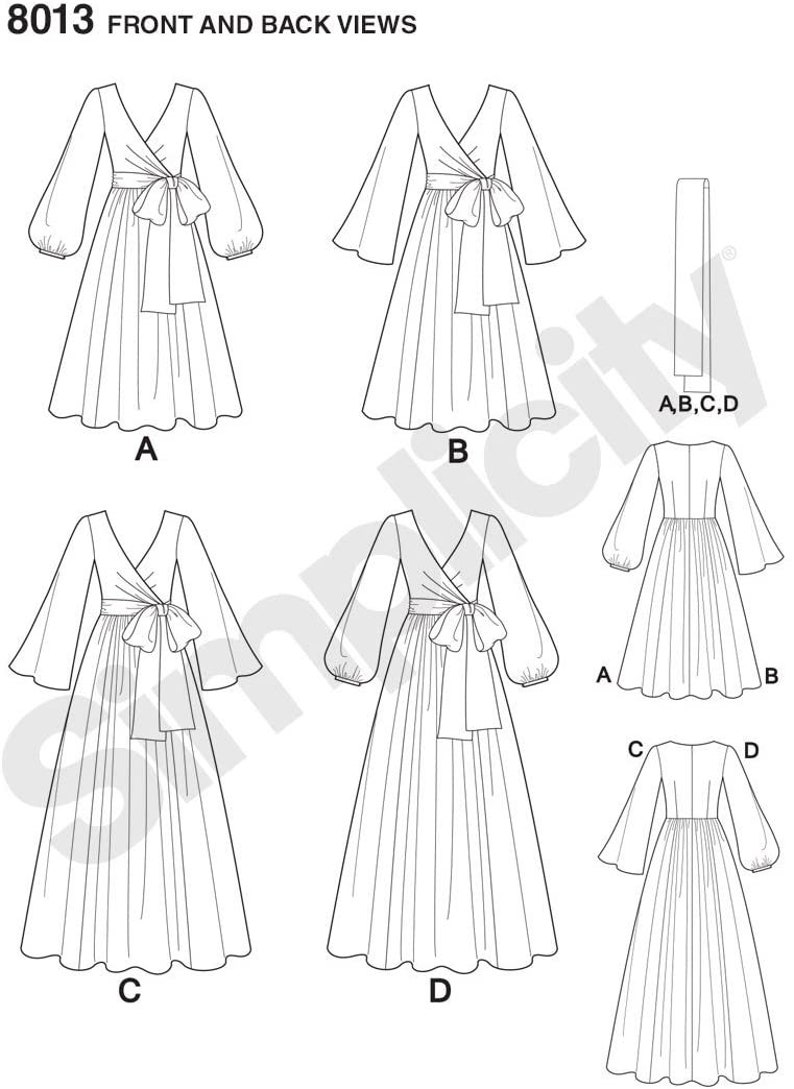 Simplicity Pattern 8013 Misses Retro 1970s Dress with Sleeve | Etsy