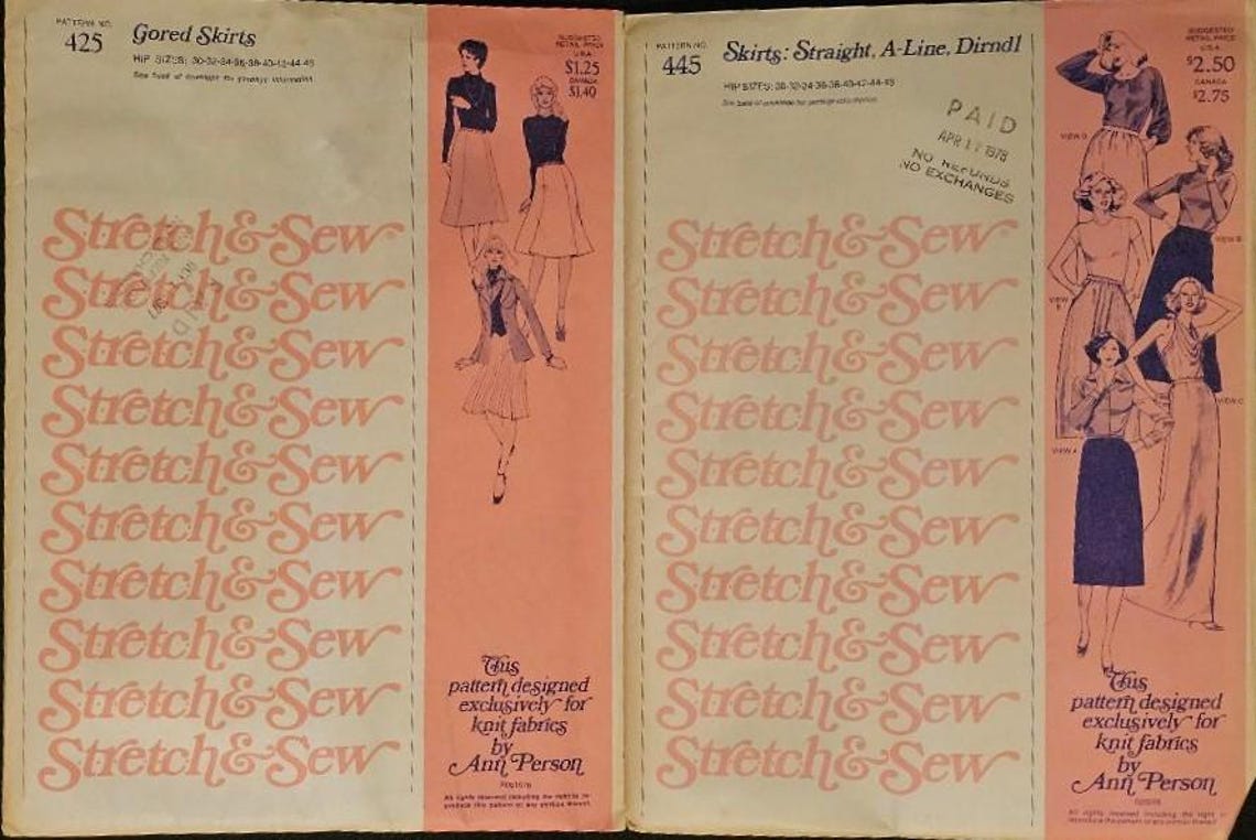 Vintage 1970s Stretch & Sew Patterns and Sewing Books by Ann Person - Etsy