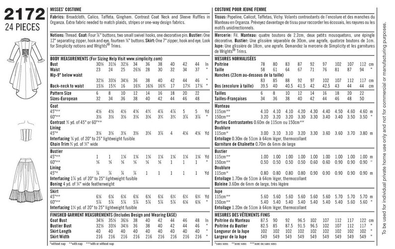 Simplicity 2172 Sewing Pattern Adult Costume Victorian - Etsy