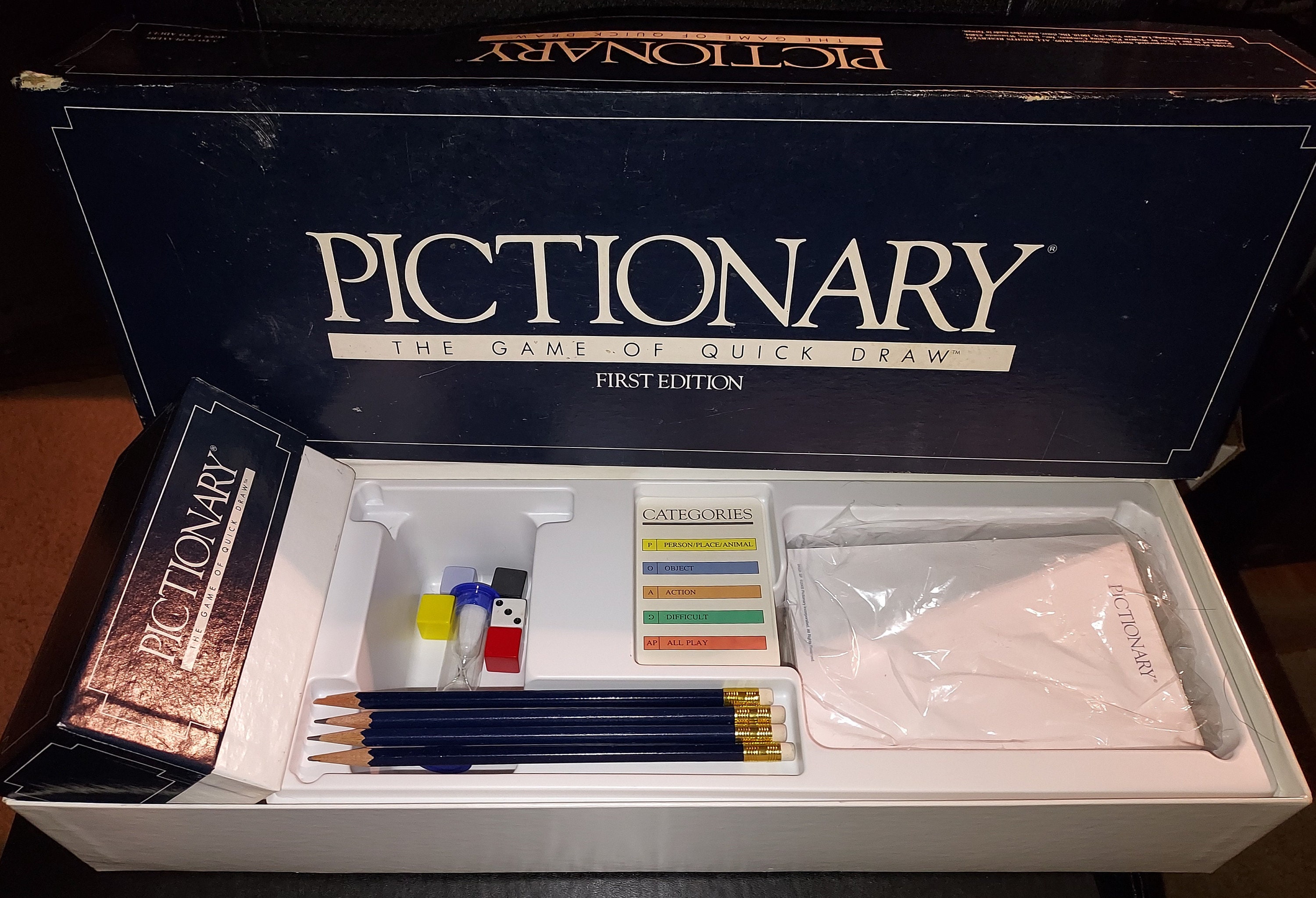 Vintage Pictionary - The Game of Quick Draw, First Edition, Board Game ...