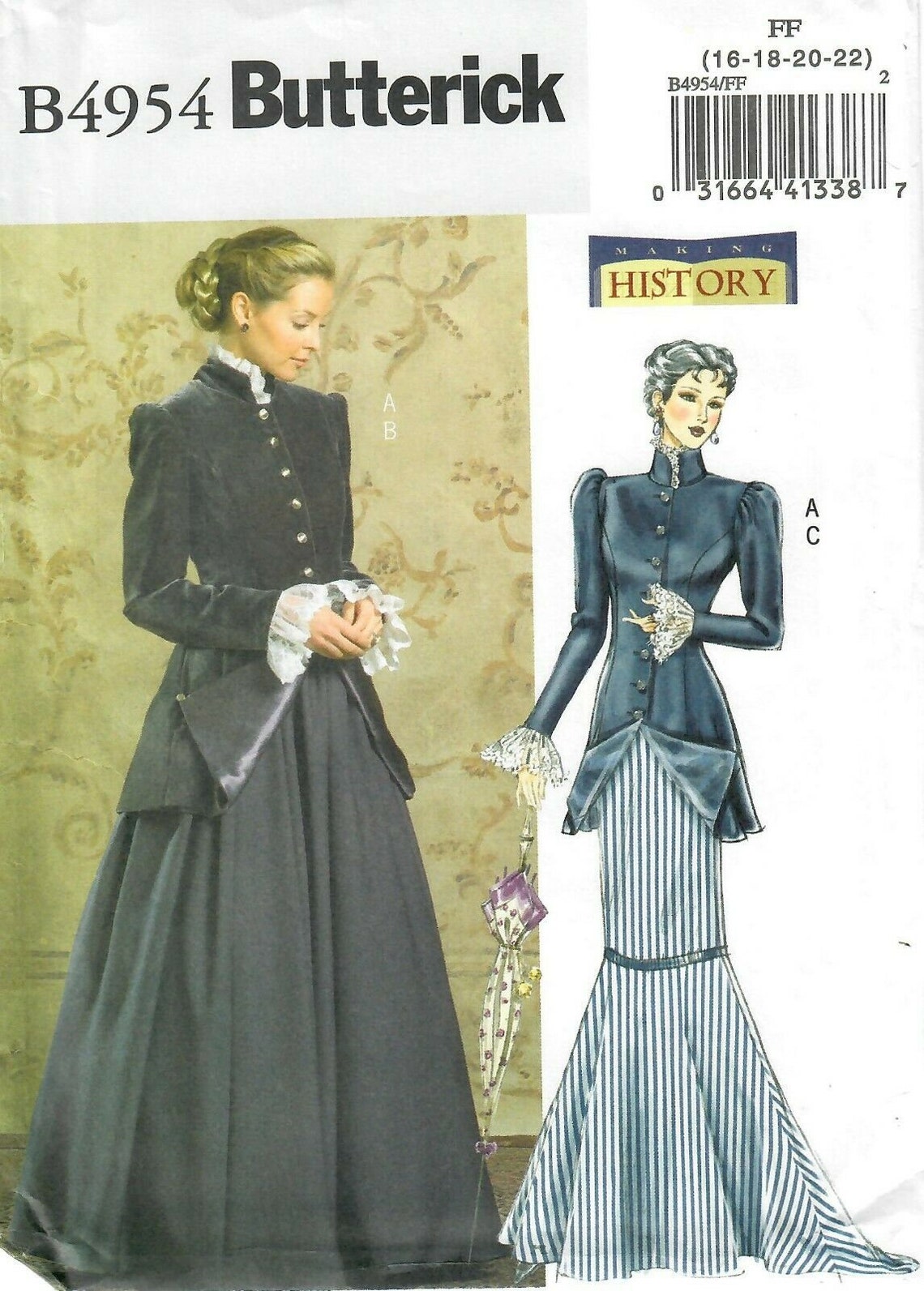 Butterick Pattern B4954 Adult Costume Making History Early | Etsy