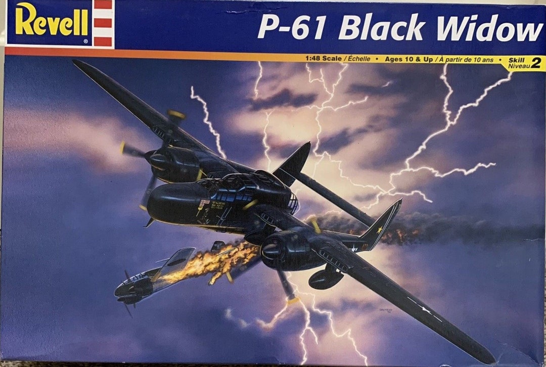 Vintage 1998 Revell P-61 Black Widow Model Airplane Kit, Skill Level 2 ...