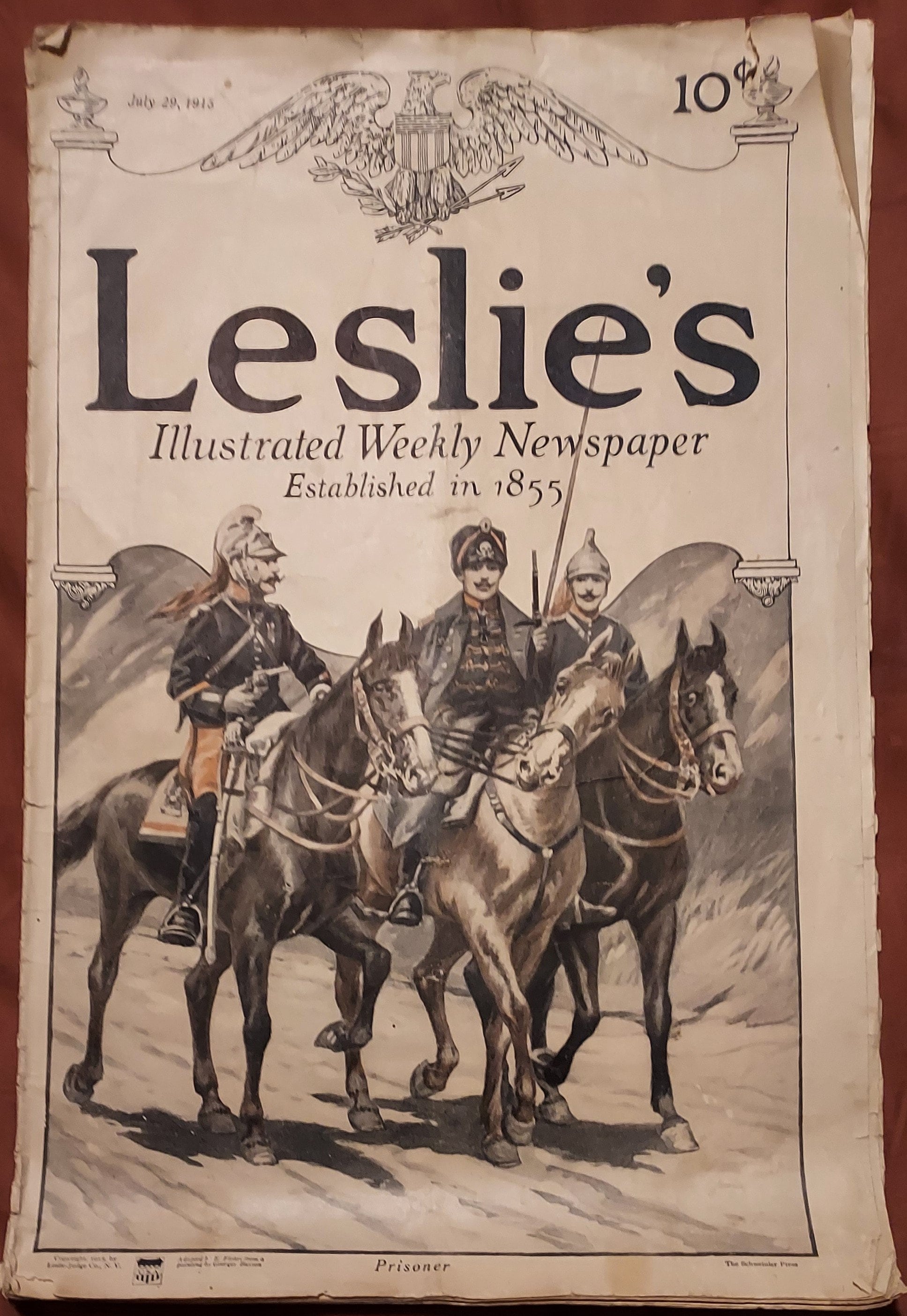 Vintage Leslie's Illustrated Weekly Newspaper/Magazine, July 1915, CXXI ...