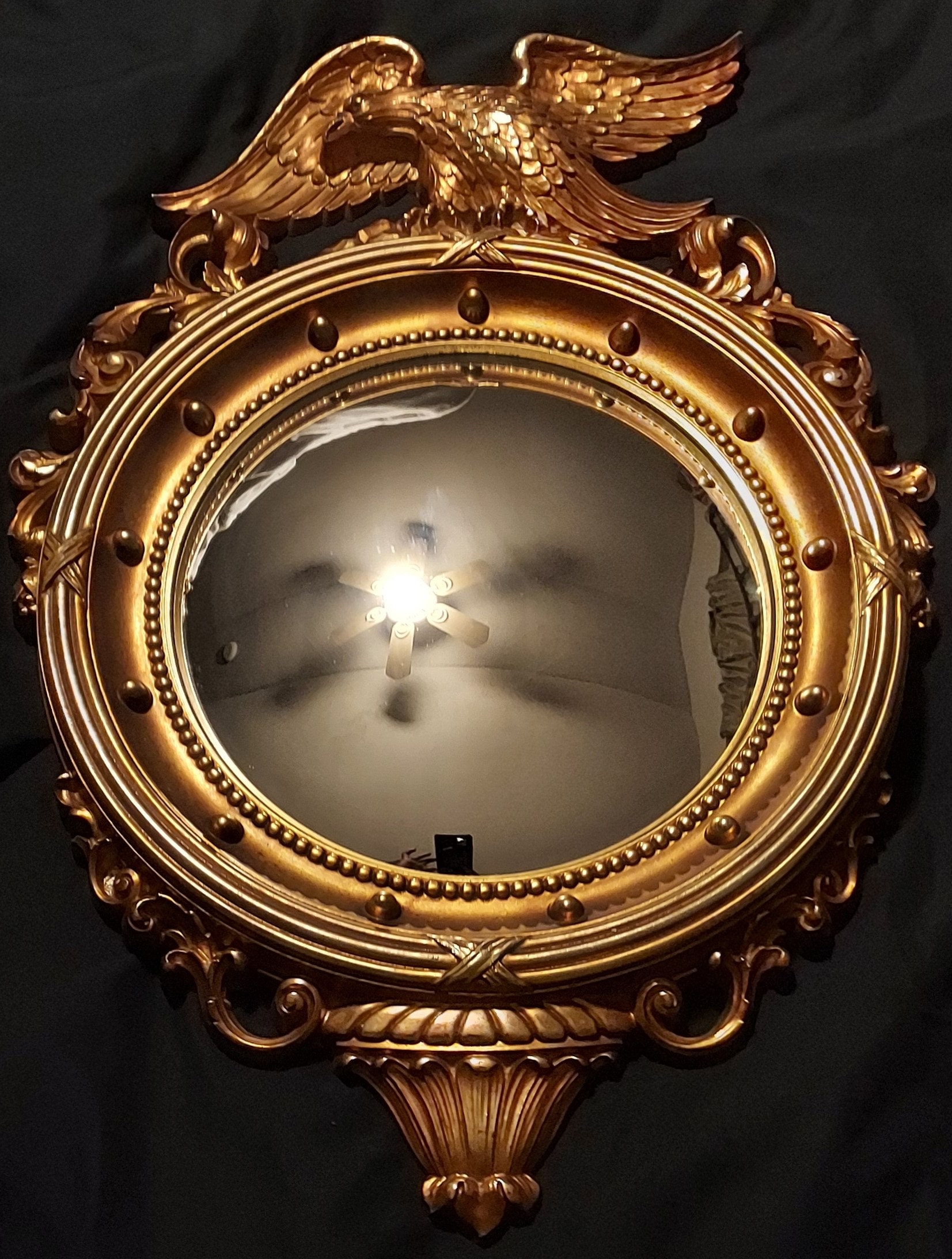 Vintage Eagle Federal 13 Colony Convex Mirror, Mid Century, #4007 ...