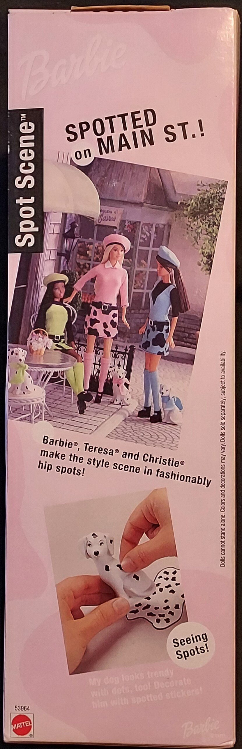 BARBIE, Spot Scene Barbie Doll with Dalmation, 2001 Mattel, #53964, NRFB