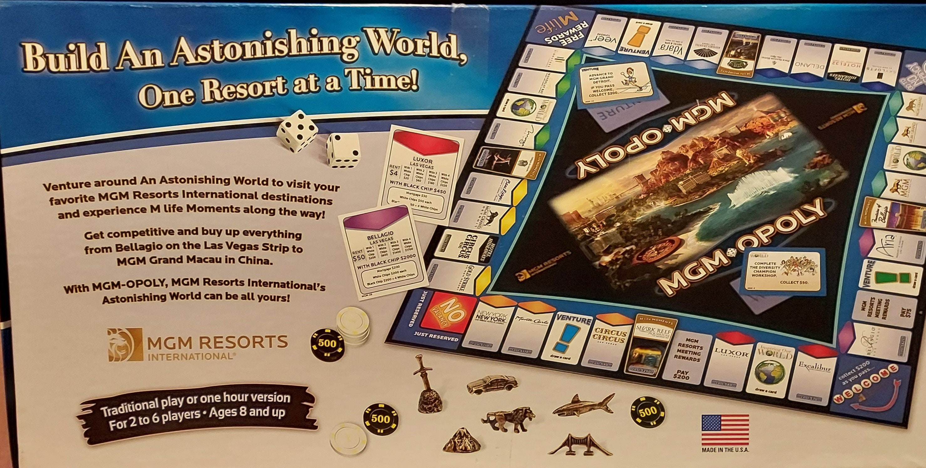 MGM-Opoly Monopoly Board Game, MGM Resorts International, COMPLETE