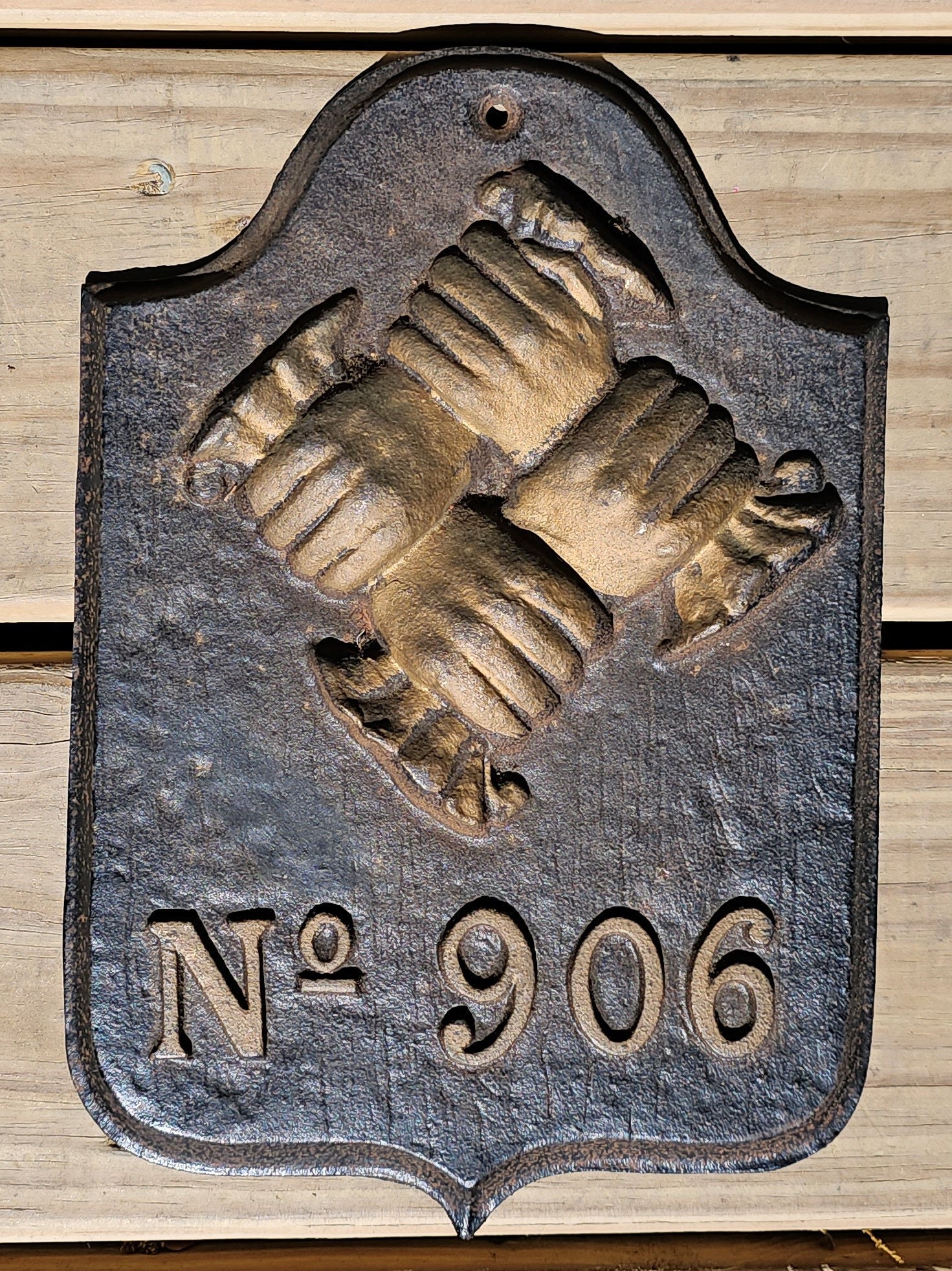 Cast Iron Fire Mark Interlocking Hands No. 906 Fire Insurance - Etsy