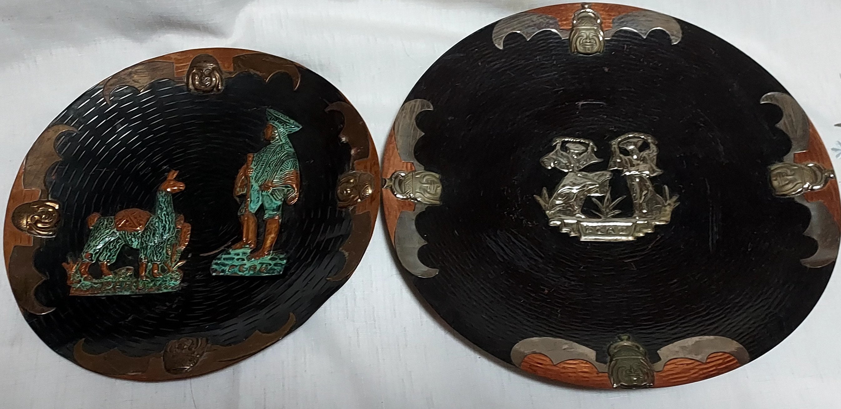 Vintage Wall Plagtes, Peruvian Plates, Israeli Embossed Souvenir Plates ...