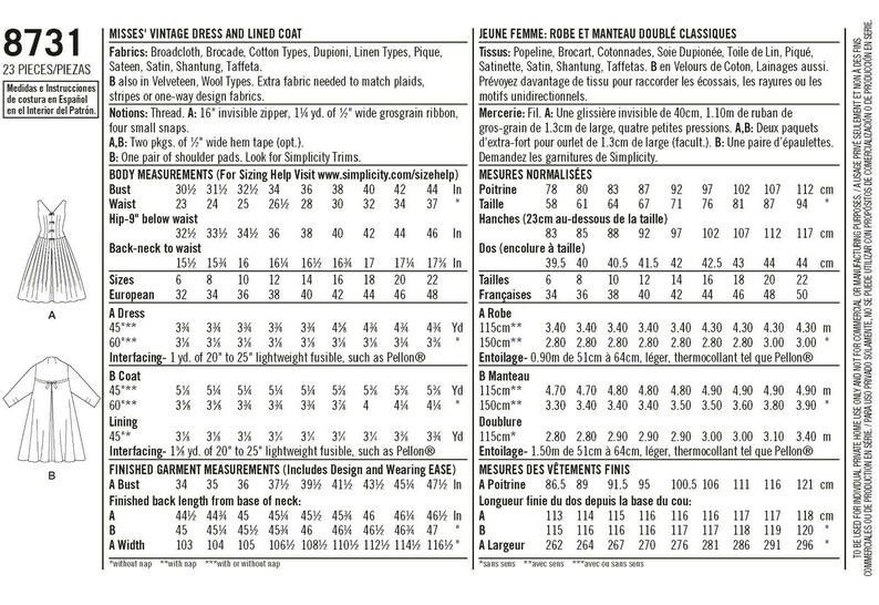 Simplicity Pattern 8731 Misses' 1950s Retro Dress and | Etsy