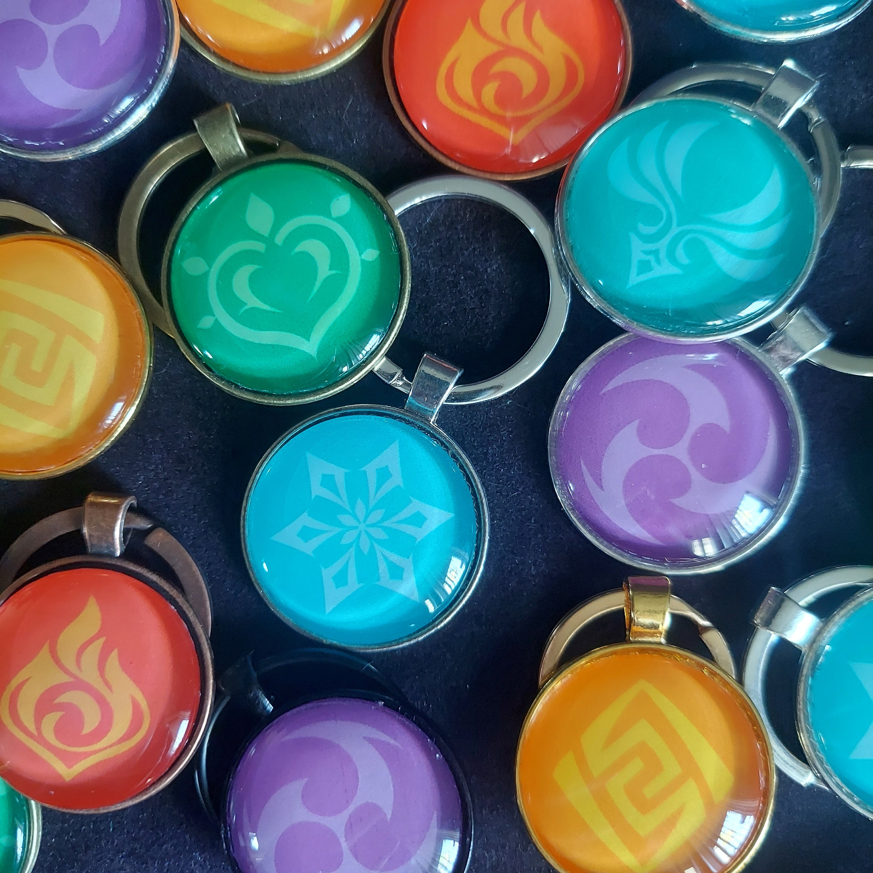 Genshin Impact Vision Keychains - Etsy
