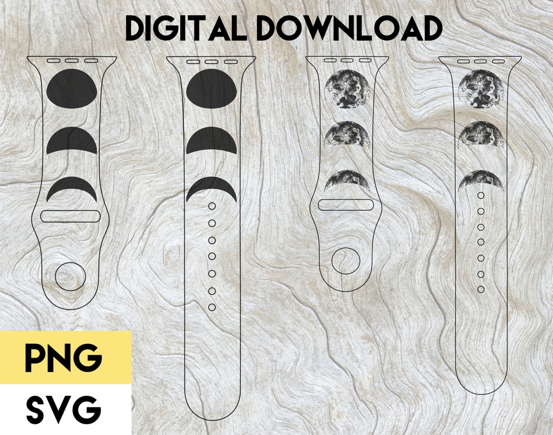 Moon Phases Apple Watch Band Digital File SVG PNG Lunar Cycle Space ...