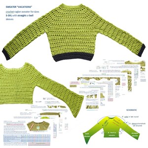 Seamless Crochet Sweater Pattern Written in English +chart+video ...