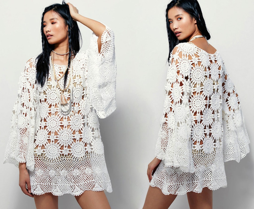 Angel Sleeves Crochet Dress PATTERN Crochet TUTORIAL in - Etsy UK