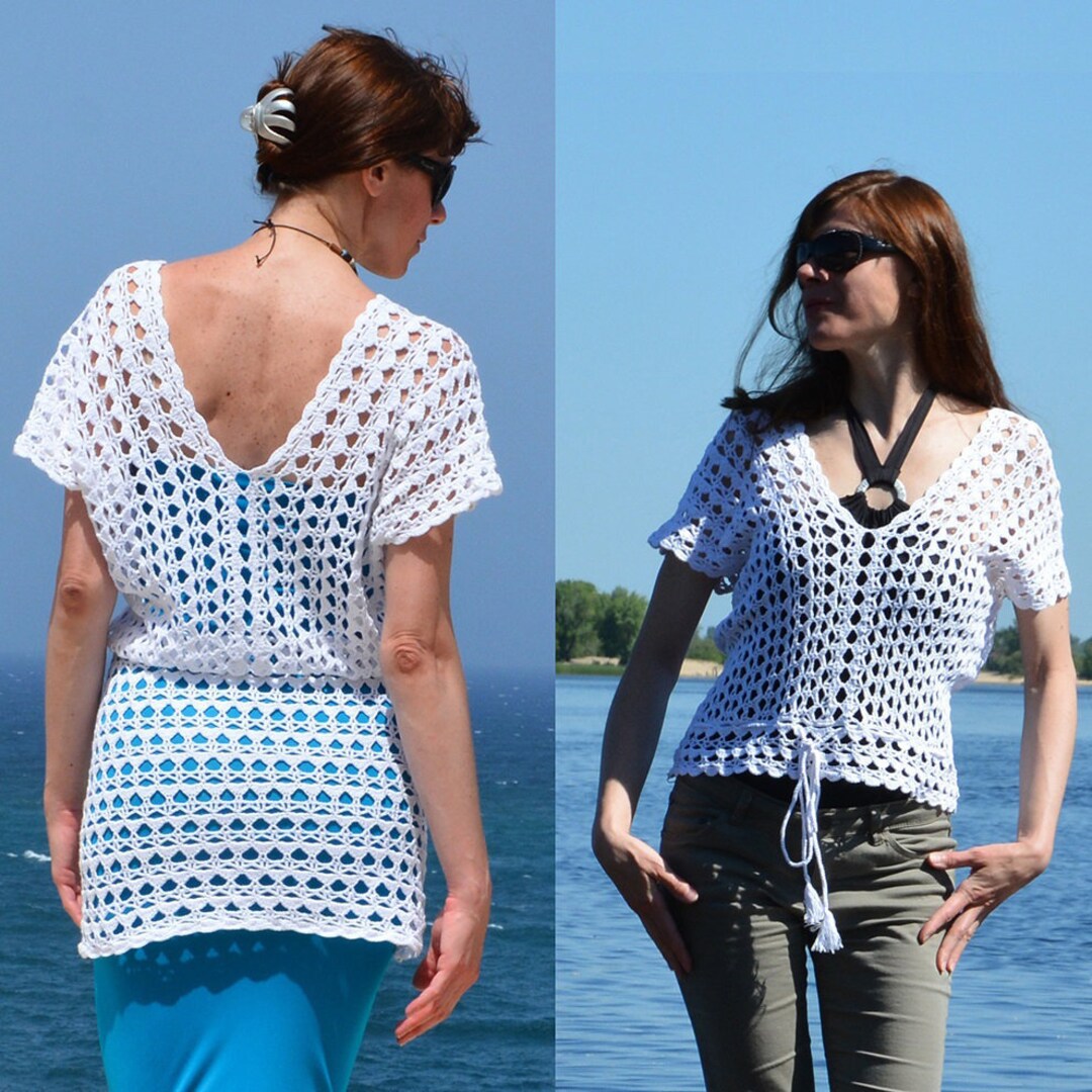 Beach Crochet Top PATTERN Written in English for Every Row Charts ...