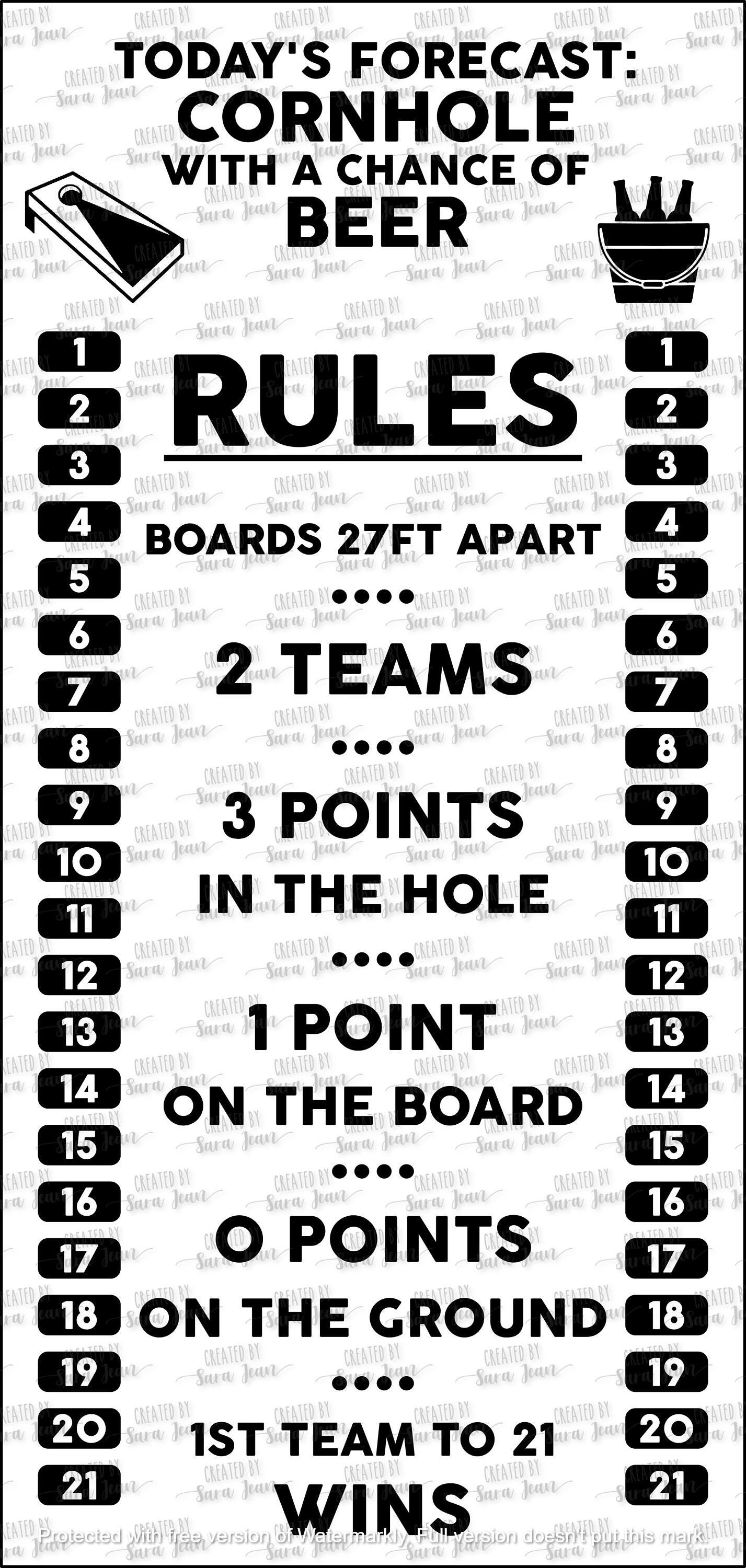 Cornhole Scoreboard SVG - Cornhole With a Chance of Beer SVG File - Etsy