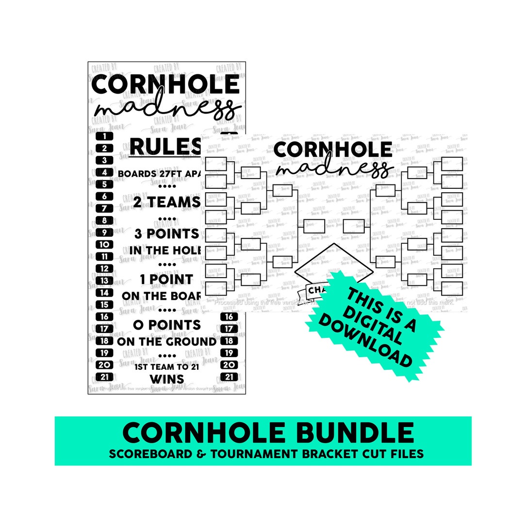 Cornhole Madness Bundle - Tournament Bracket and Scoreboard SVG Files ...