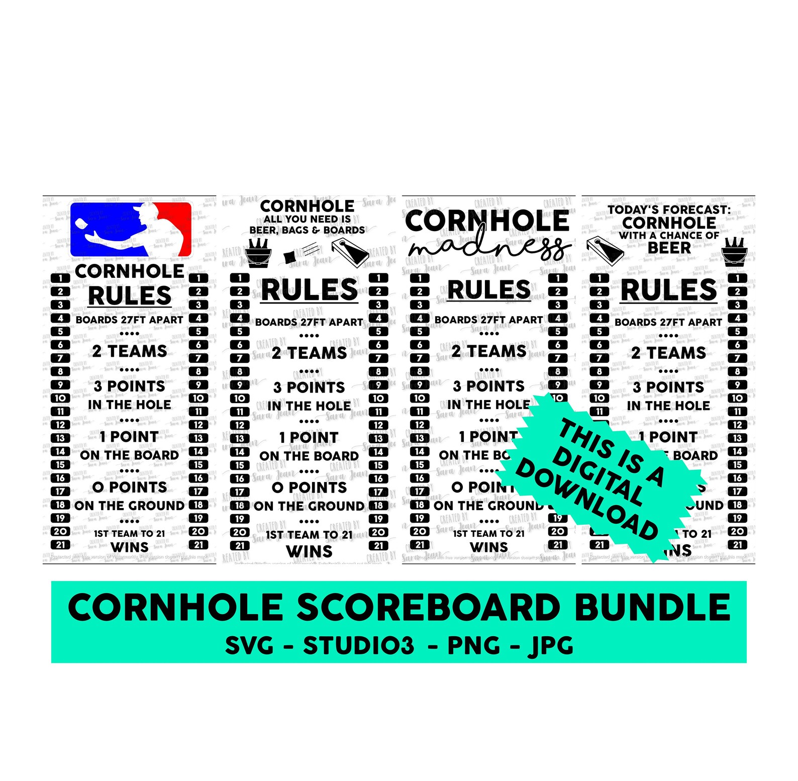 Cornhole Scoreboard SVG BUNDLE - Etsy Canada