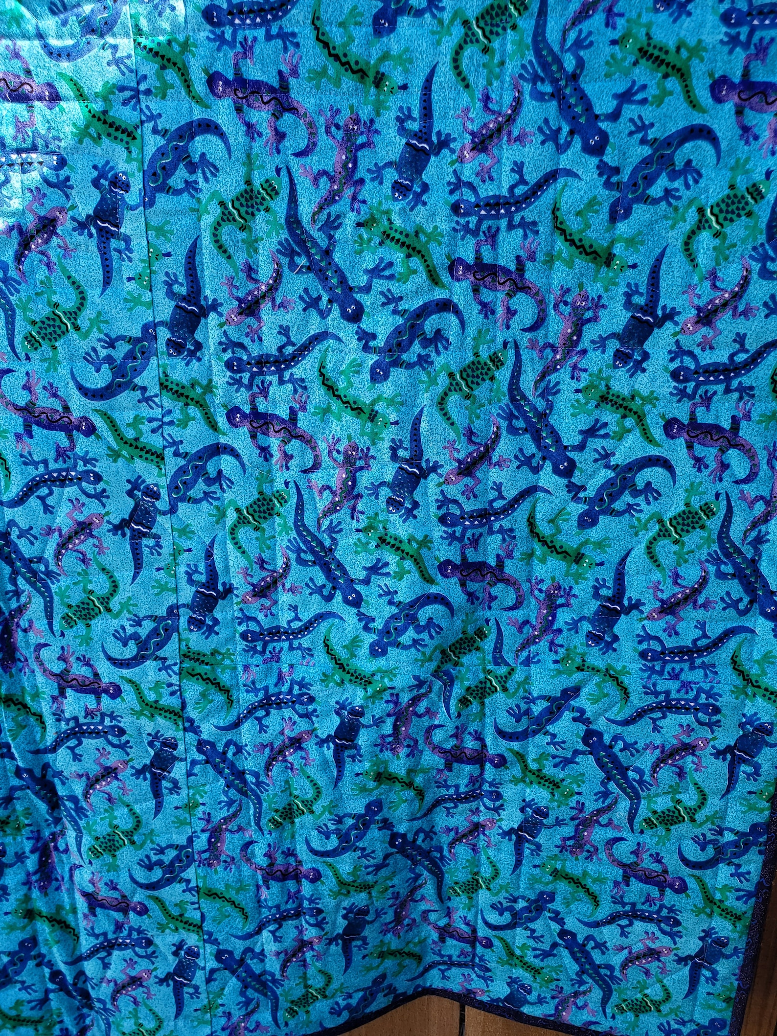 Crazy Patch Blocks With Dark Blue Sashing Quilt - Etsy