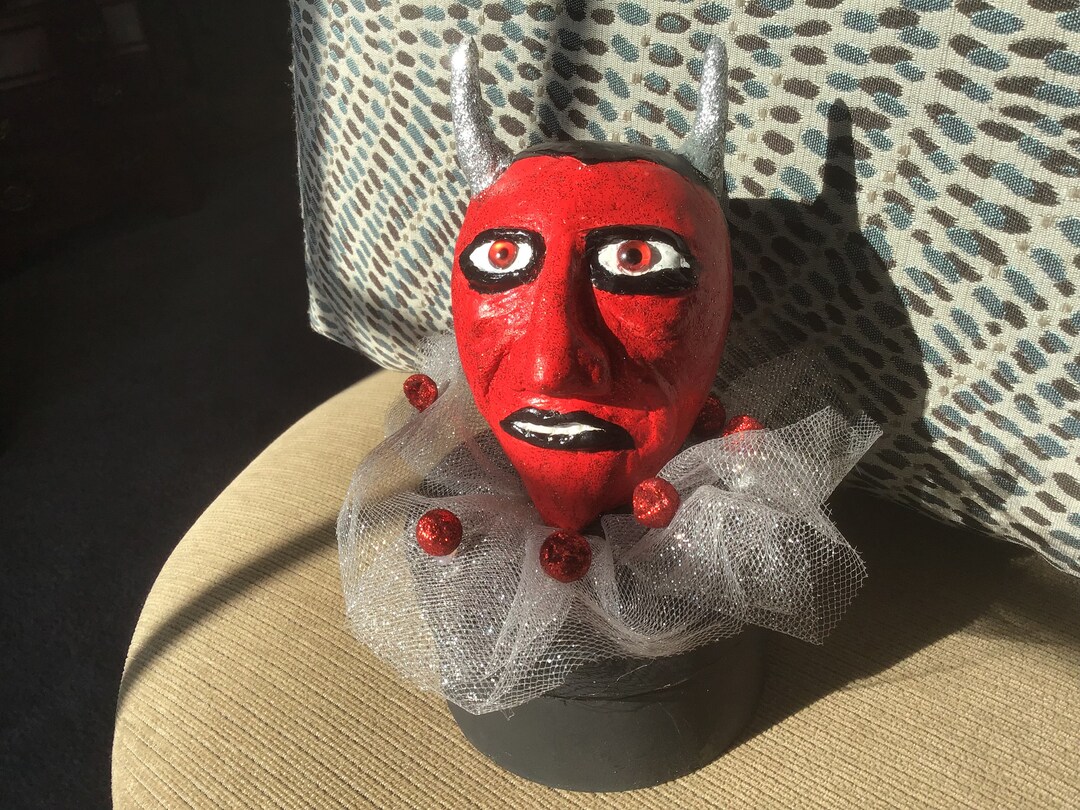 Scary Red Devil Box Hand Painted Devil Box Hand Sculpted Box Trinket ...