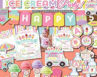 Ice Cream Party PRINTABLES INSTANT DOWNLOAD by Lindi Haws of - Etsy