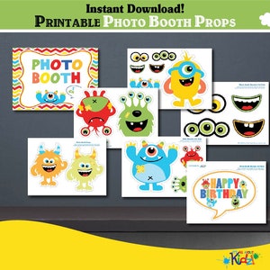 Printable Monster Party Photo Booth Props-center Pieces-monster ...