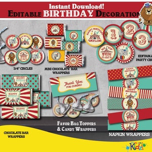 Editable Vintage Circus Birthday Invitation-self Edit Carnival - Etsy