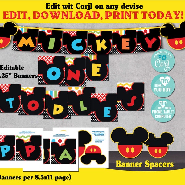 Mickey Mouse Banner - Etsy