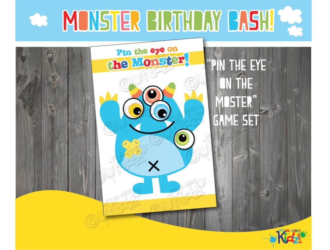 Instant Download "pin the Eye on the Monster!" Game Set for Monster ...