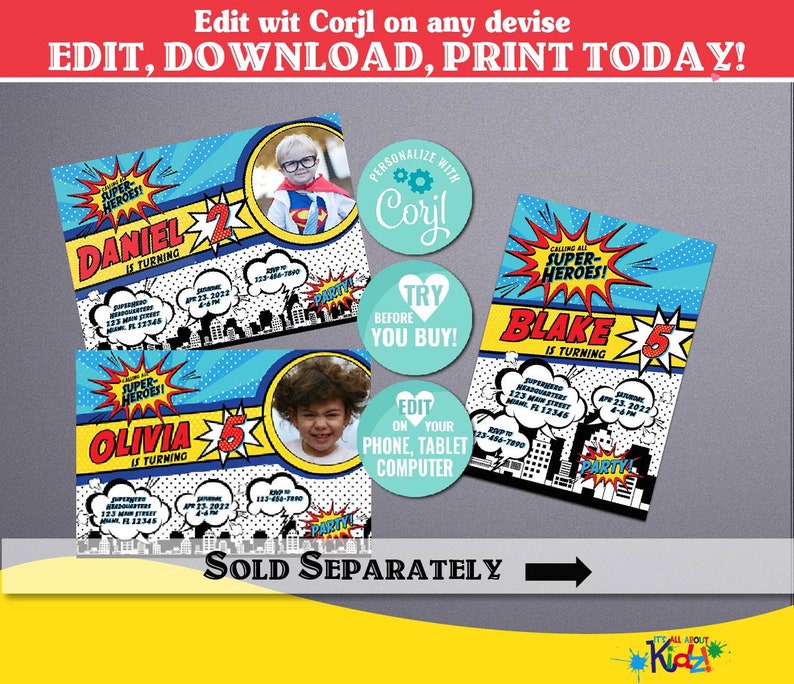 SUPERHERO Birthday Party Photo Booth Props-sign and SUPERHERO | Etsy