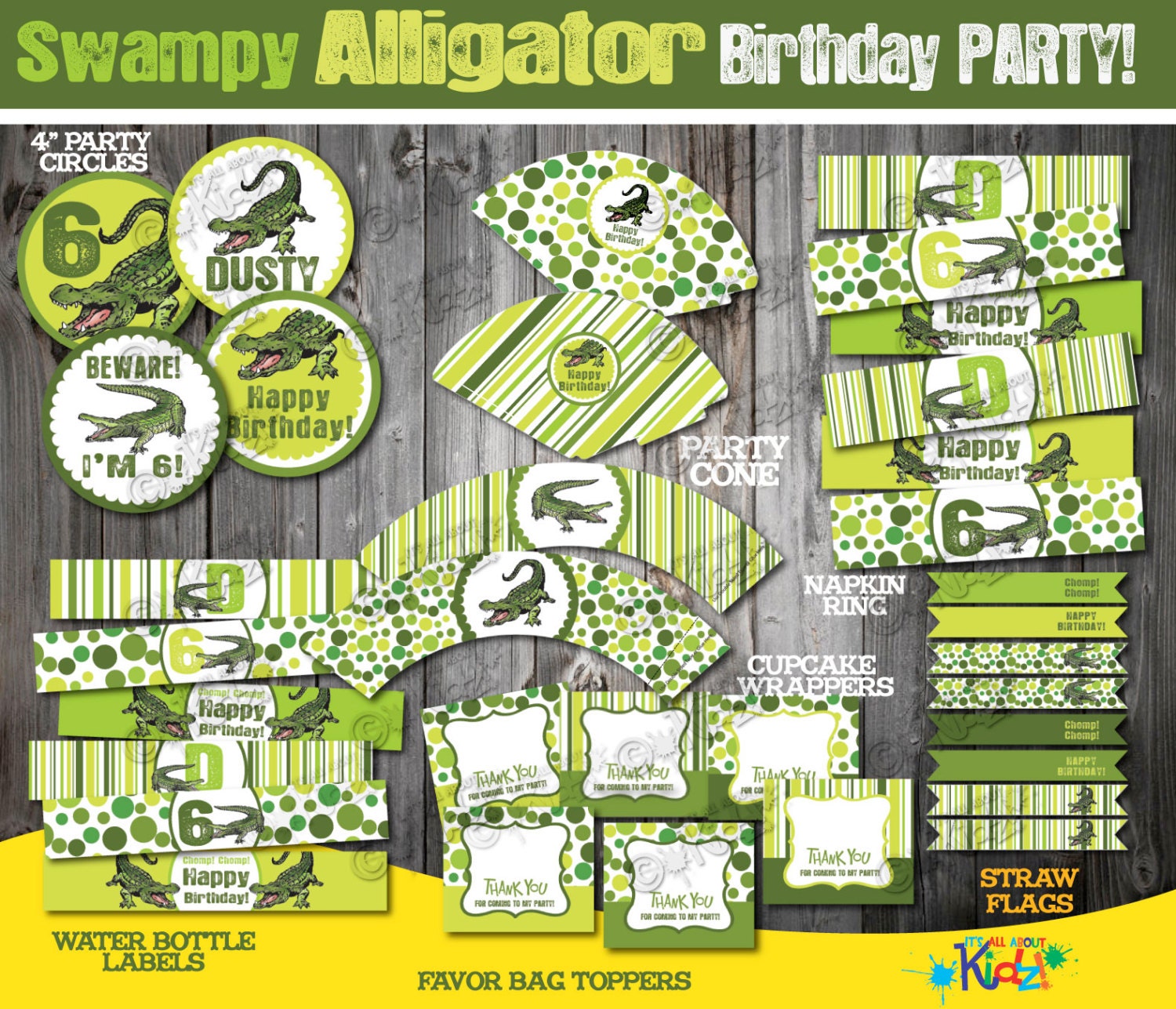 Alligator Party Package-printable Alligator Birthday Party - Etsy