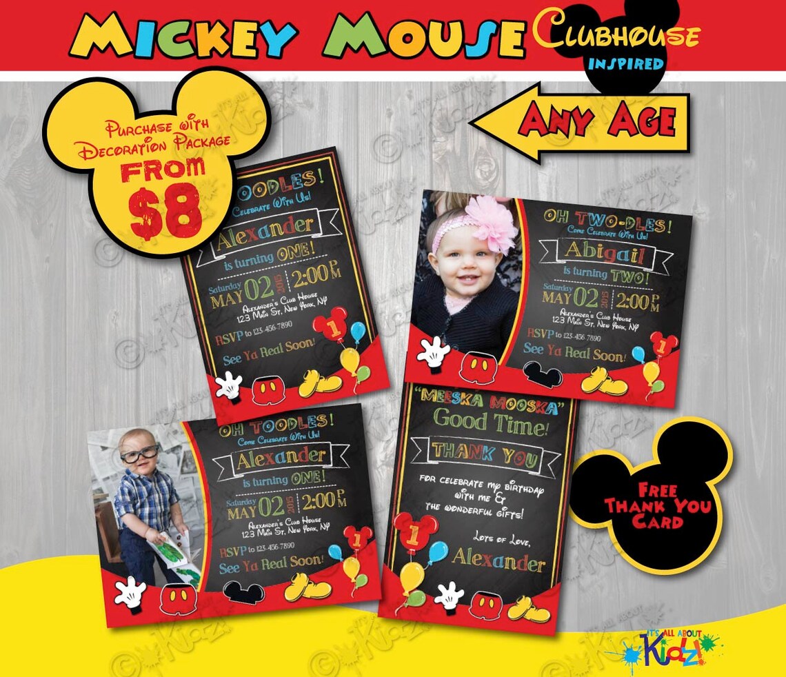 Printable Mickey Mouse Birthday Package-mickey Mouse Clubhouse - Etsy