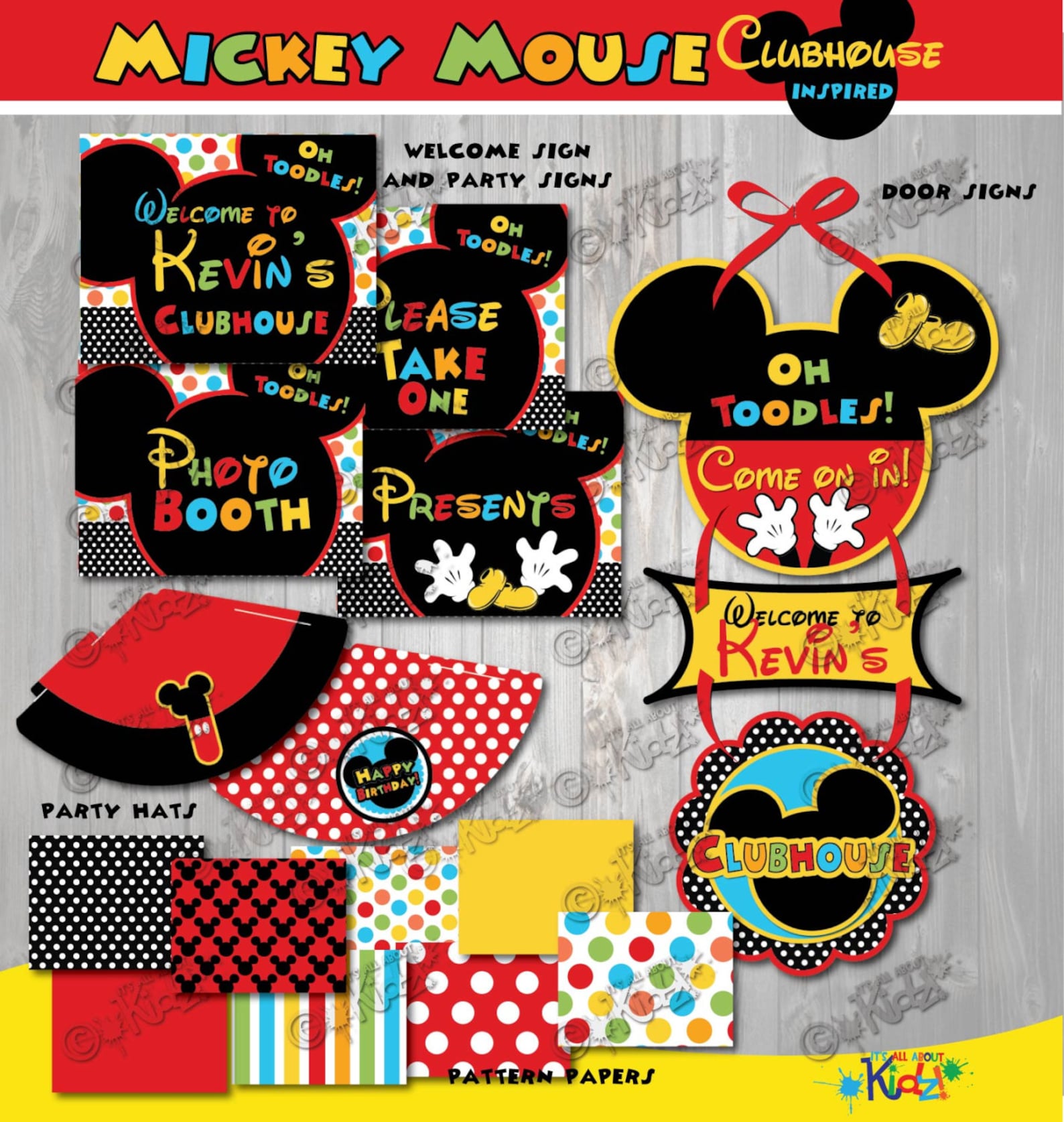 Printable Mickey Mouse Clubhouse Birthday Door Sign-mickey Mouse ...