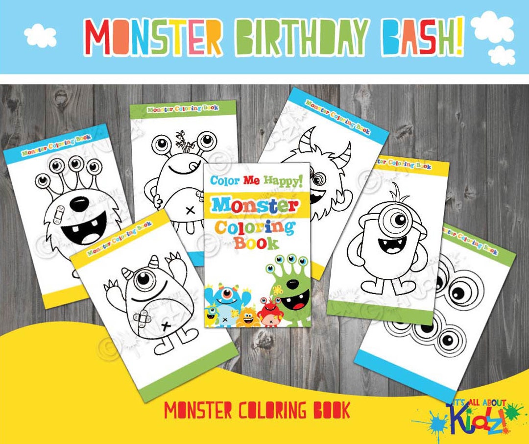 Instant Download Monster Coloring Book for Monster Birthday Party ...