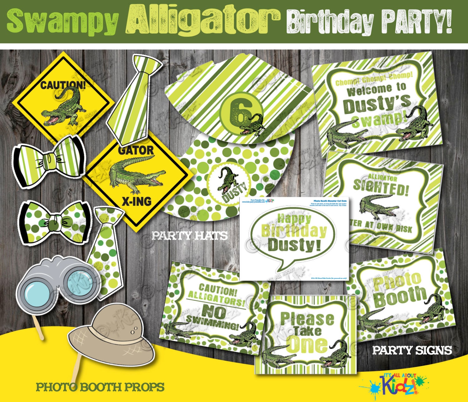 Alligator Party Package-printable Alligator Birthday Party - Etsy