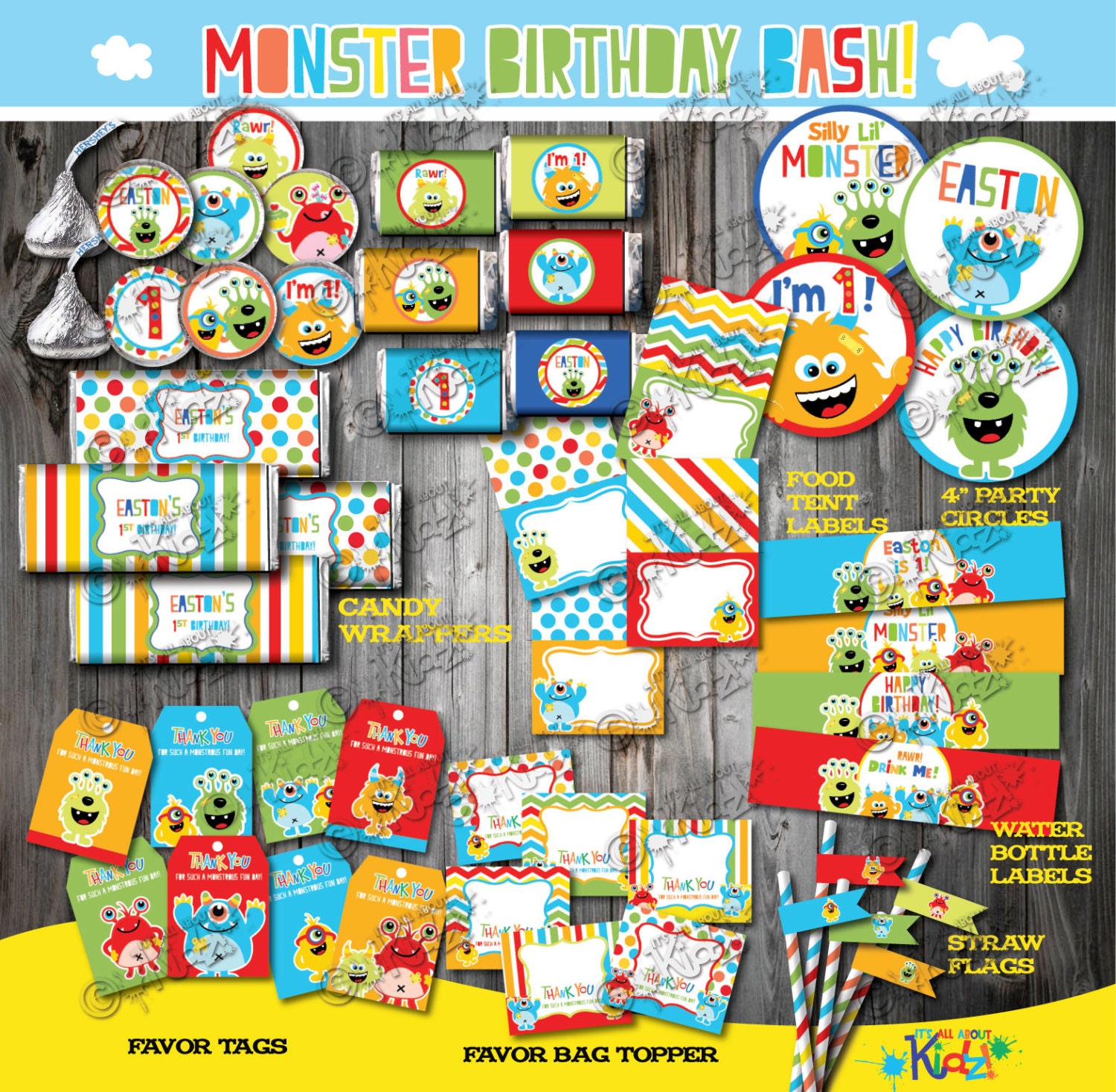 Monster Party Package-monster Birthday Party-printable Monster - Etsy