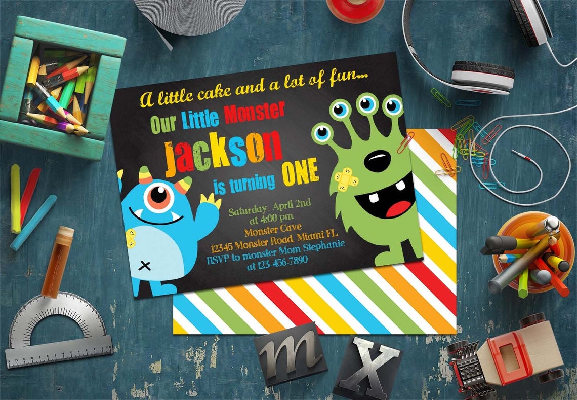 Editable Monster Birthday Invitation-self-editing Monster - Etsy