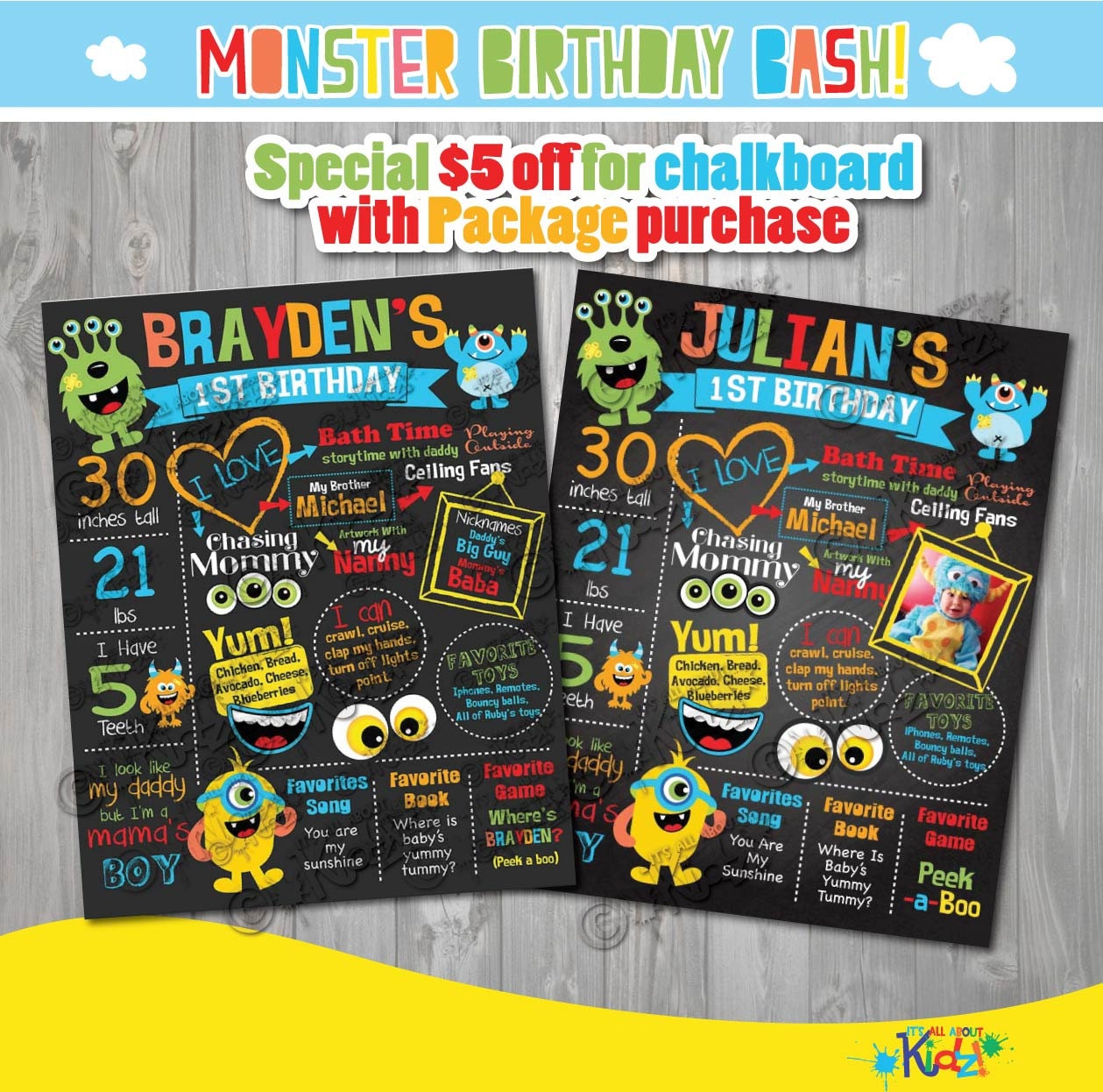 Monster Party Package-monster Birthday Party-printable Monster - Etsy