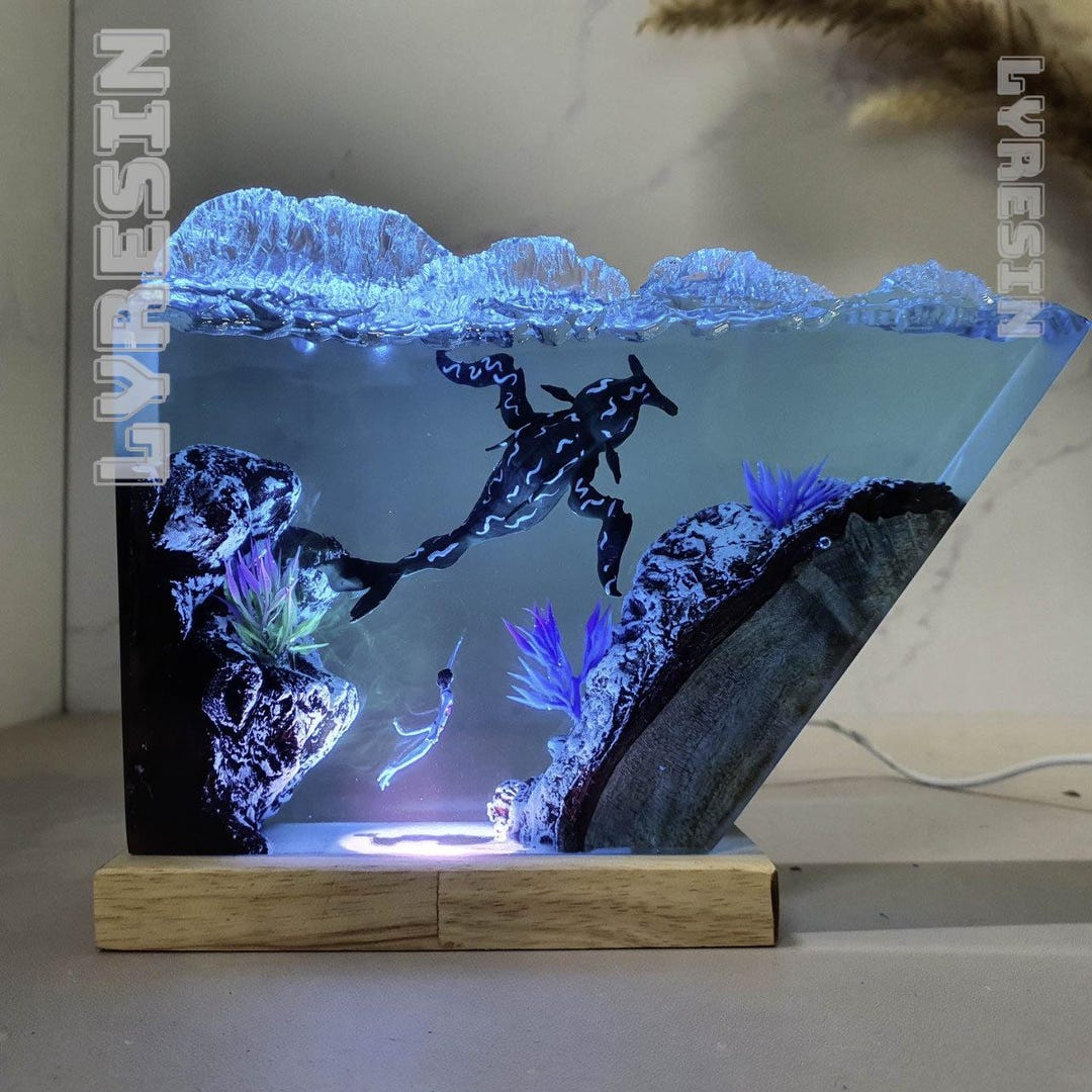 Orca Shark and Turtle Resin Night Lights, Manta Ray and Jellyfish Resin ...